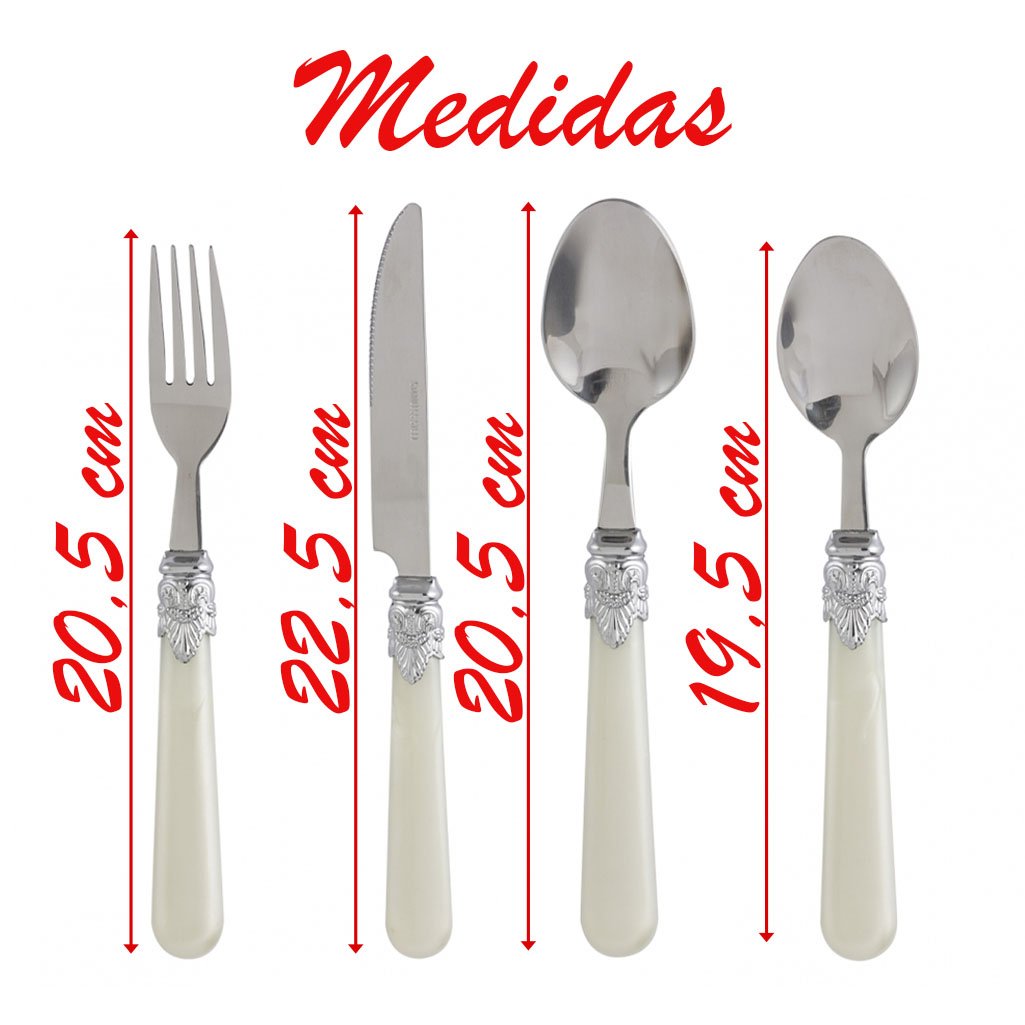 Kit Faqueiro Talheres Romantic Pérola 24 Peças