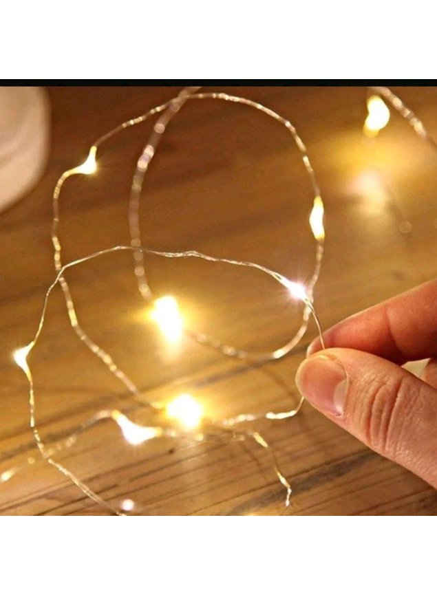 Fio De Fada 30 Lâmpadas Cordão Luz LED Amarelo 3 Metros