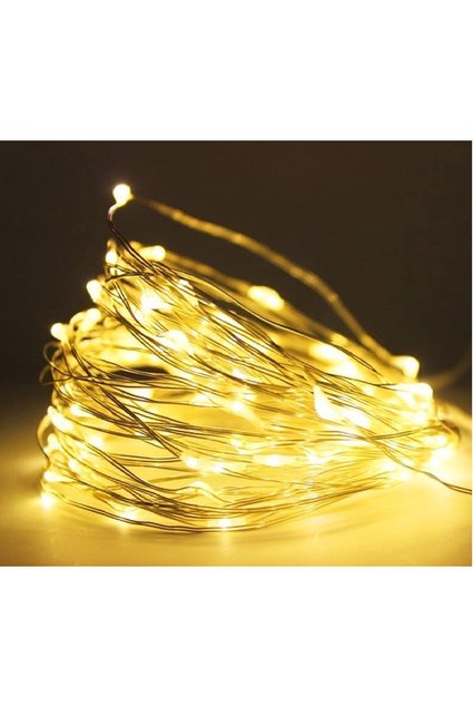 Fio LED Luz Amarela 200 Lâmpadas USB com Música 20M