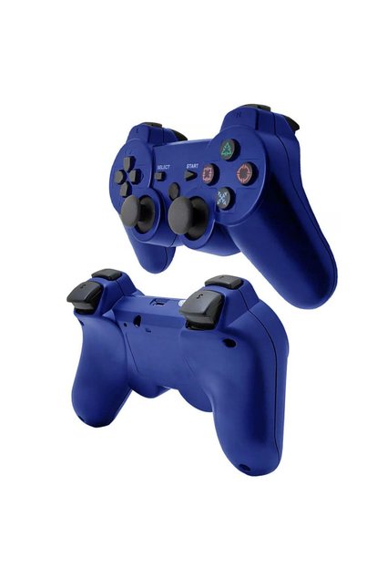 Kit 2 Controle Playstation 3 Ps3 Sem Fio Azul Dual Shock