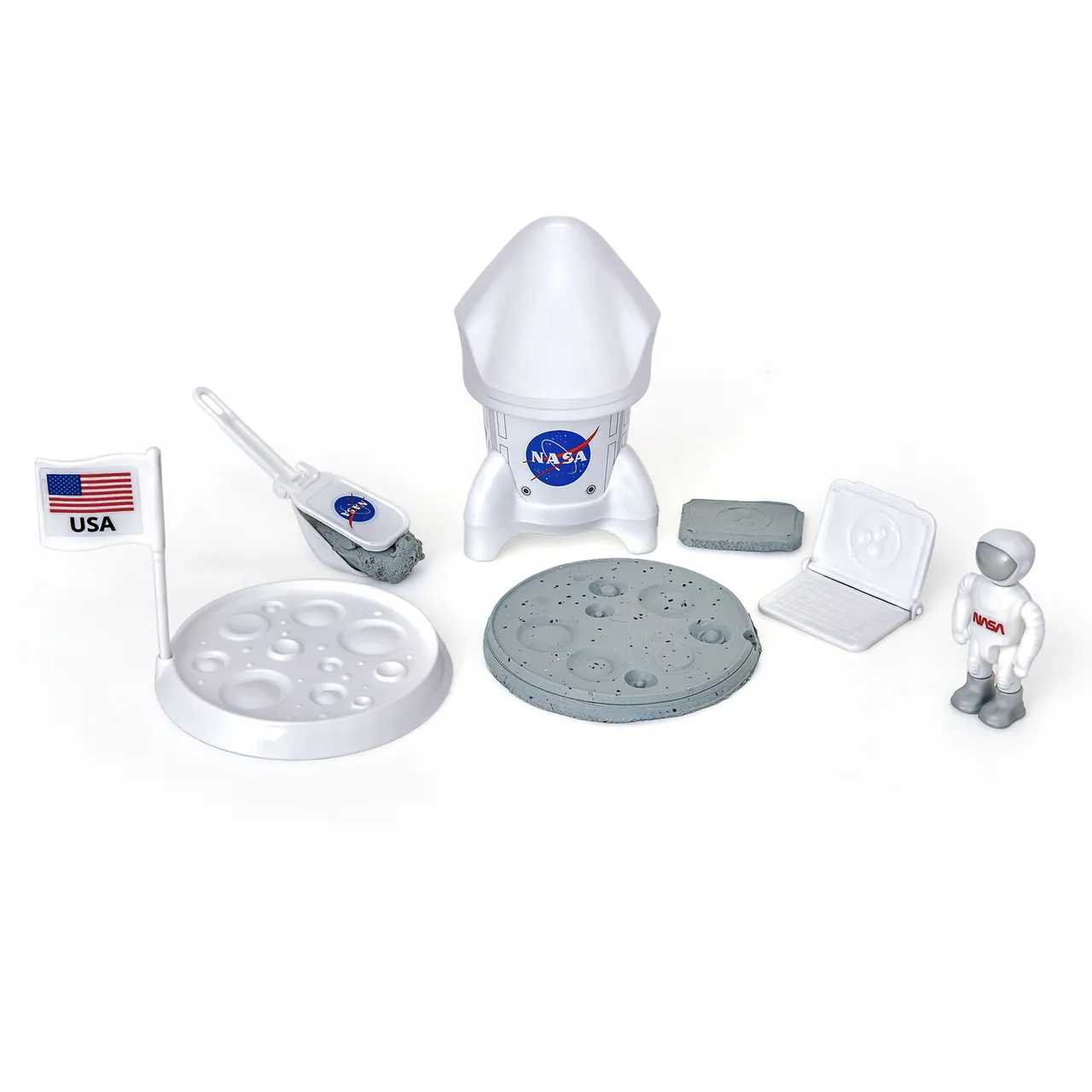 Kit Espacial Nasa 16 Peças Lunar Satélite Foguete Astronauta