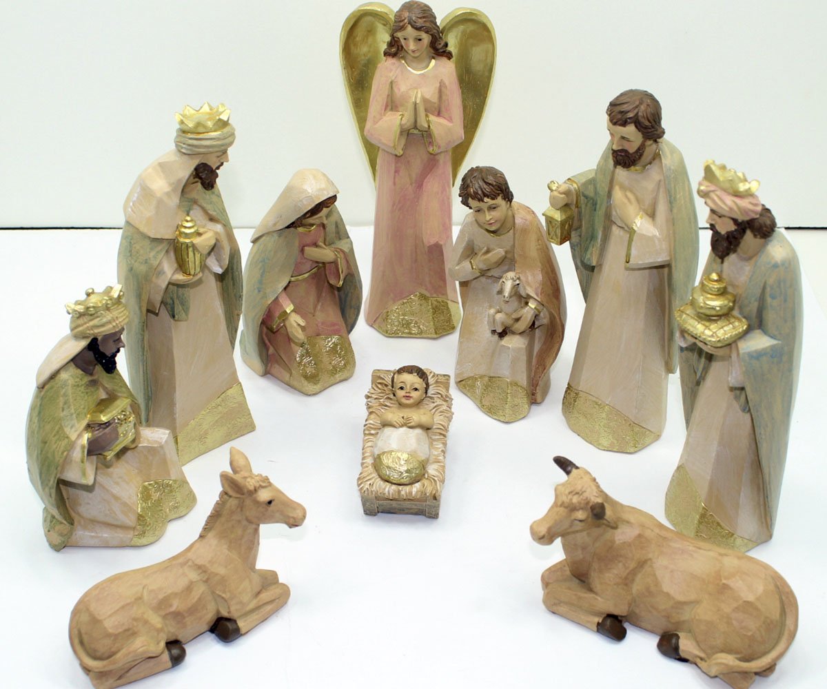 Presépio Natalino Nascimento De Jesus Estatueta Com 10 Peças