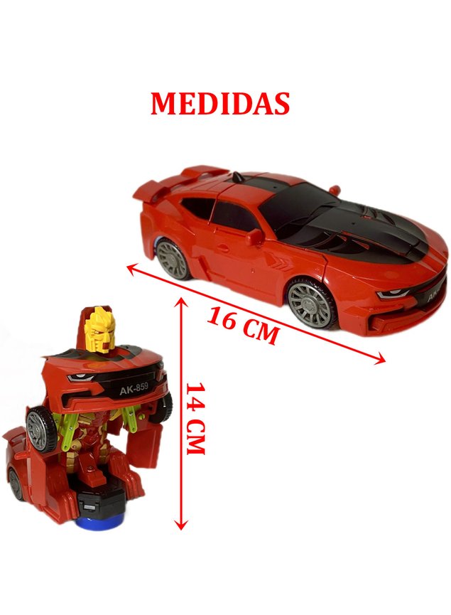 Carro Robô Brinquedo Elétrico Amarelo Transformers Som LEDs