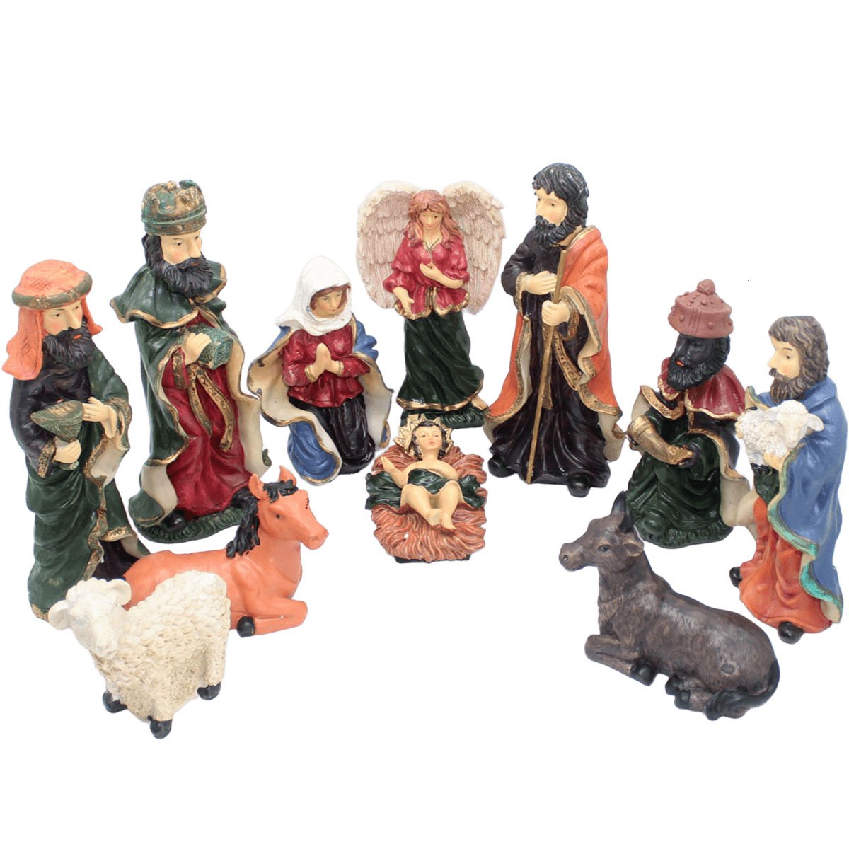 Presépio Natalino Nascimento De Jesus Estatueta Com 11 Peças