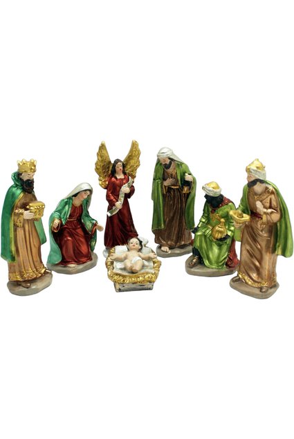 Presépio Natalino Nascimento De Jesus Estatueta 7 Peças 15cm